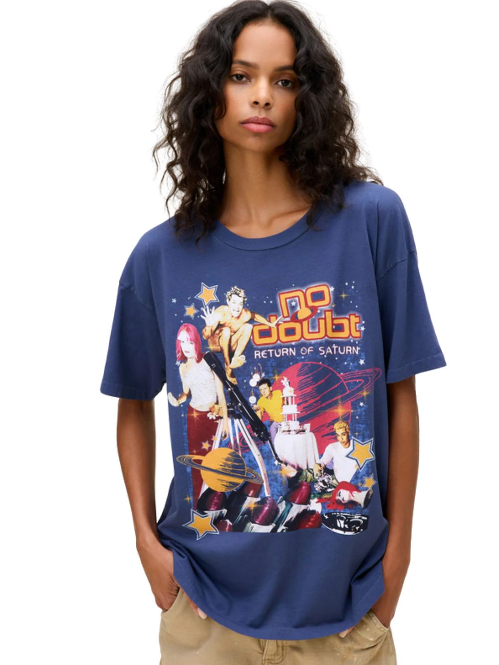 DAYDREAMER No Doubt Return Of Saturn Collage Merch Tee in Washed Indig
