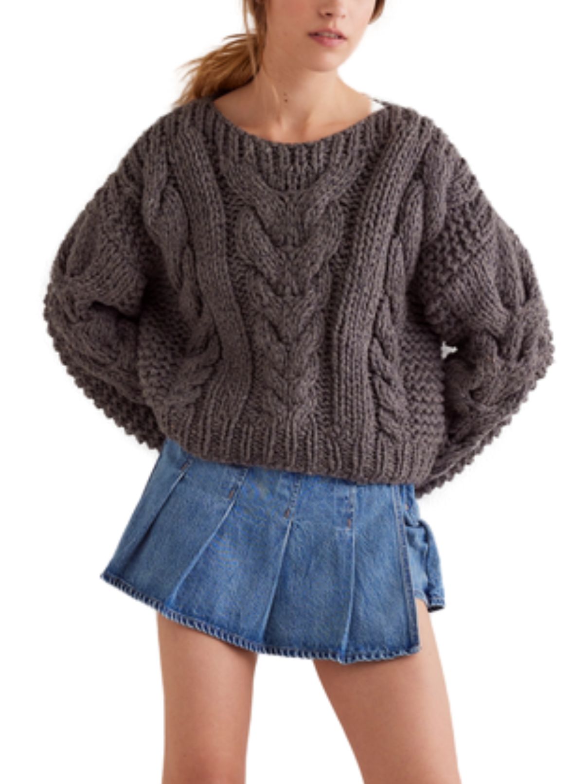 Free People Stephie Denim Skort in Bella Blue