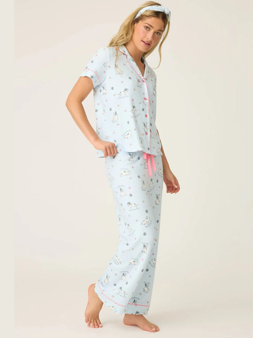 PJ Salvage Set Paws And Breathe in Blue Mist