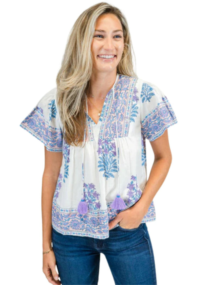 Victoria Dunn Catalina Blouse in Amethyst